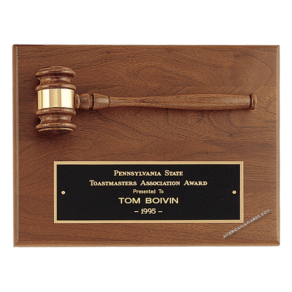 PG2782 Gavel Plaque: American Trophy & Award Company Los Angeles, CA